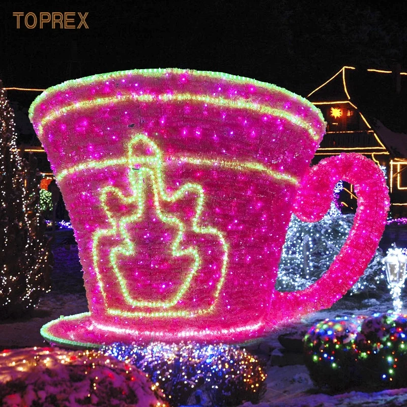 Toprex Custom Large Outdoor Christmas 3d Teacup Coffee Cup Shaped Led ...