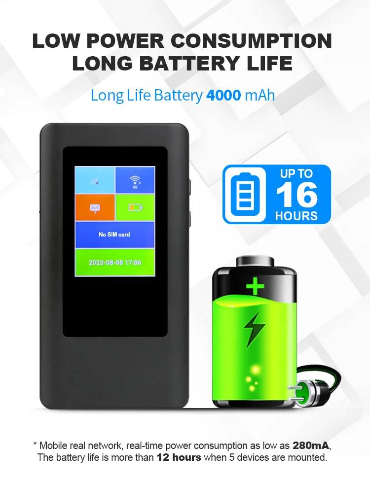 Suncomm Portable 5g Mifis Router Wireless Wifi 5 Wifi 6 1800mbps High ...