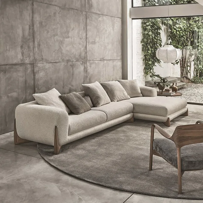 Modern Style Solid Wood Frame Customize Fabric Upholstered Living Room ...