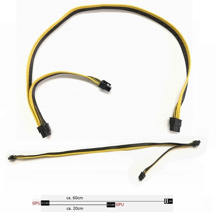 ATX PSU Modular 8 Pin to Dual 8 Pin (6+2) 8pin PCI-E PCIe PCI E Express ...