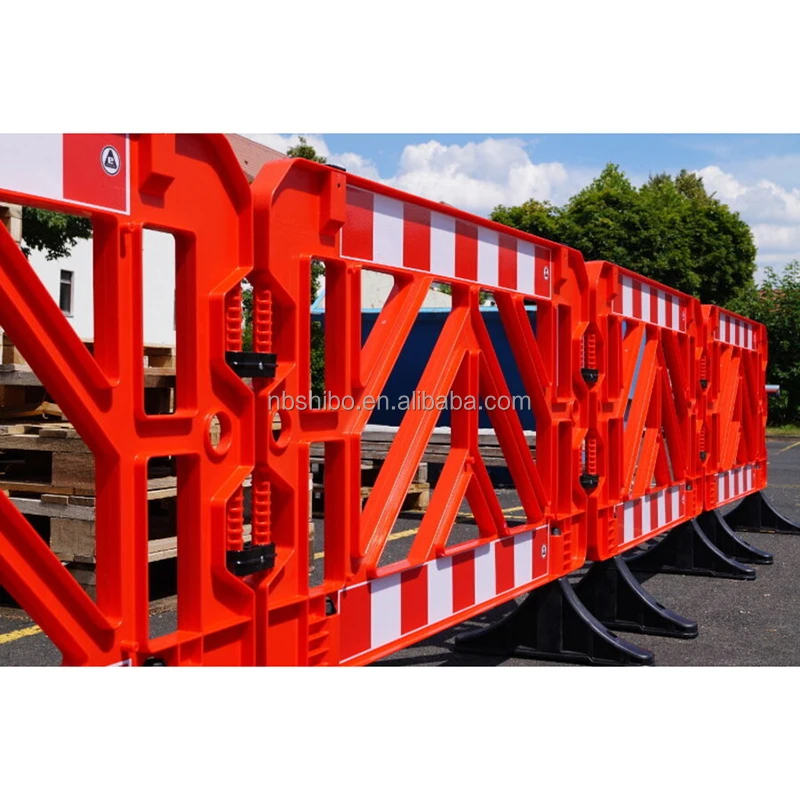 Red Plastic Safety Reflective Warning Barriers for Pedestrian Control
