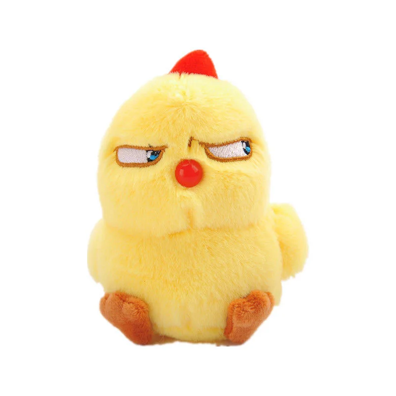 Factory Wholesale 12cm Cute Funny Angry Chicken Plush Toy Keychain ...