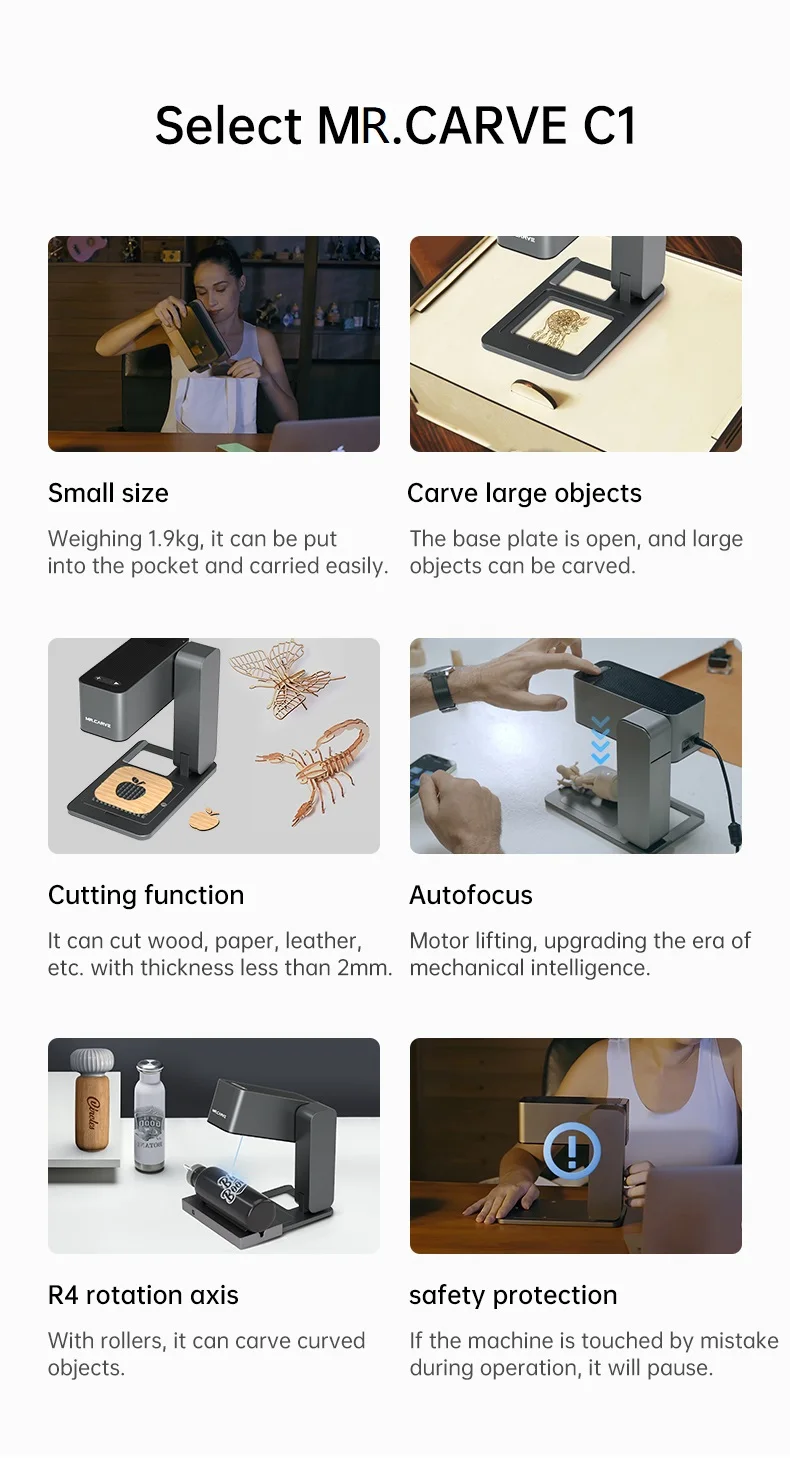 Mini DAJA MR CARVE C1 Laser Engraving Machine for Wood & Plastic