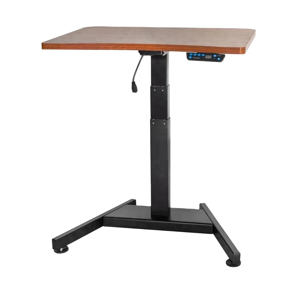 Single Leg Motorized Electric Height Adjustable Table One Leg Laptop ...