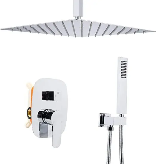 Single Handle Ceiling Exposed Wall Mounted Shower Sets Bath Wash Chrome ...