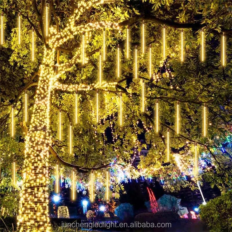 8 Tubes Meteor Shower String Lights For Outdoor Christmas Tree & Fairy ...