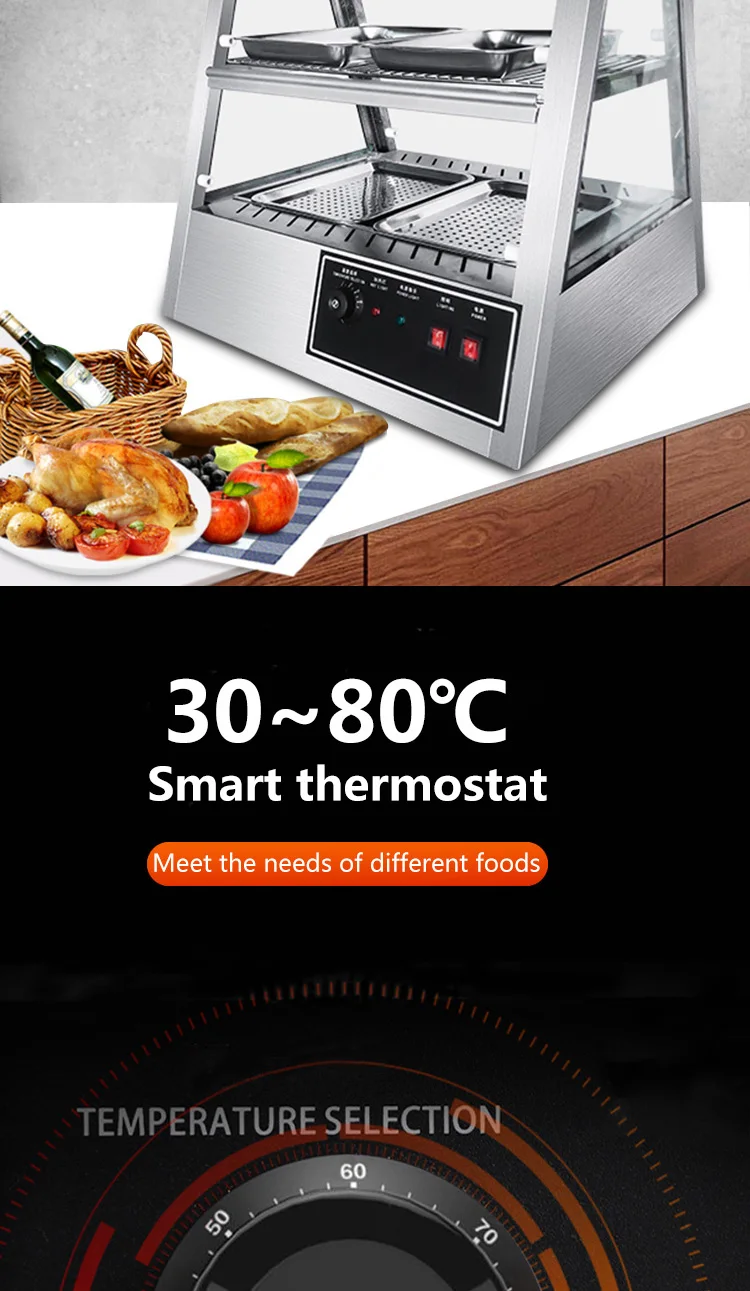 Electric Heated Display Showcase - Ideal for Hot Foods