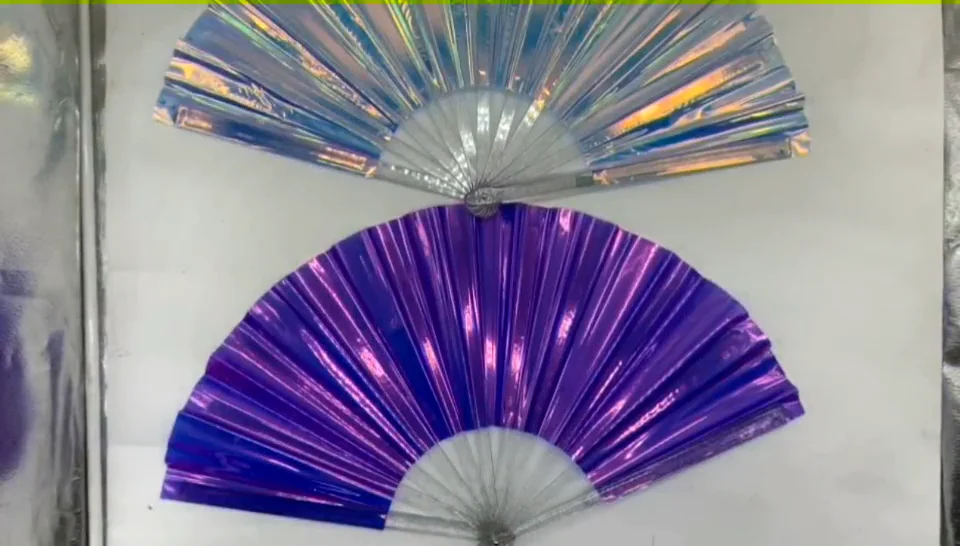 Rave Party Hand Fans Pvc Custom Logo Handhold Fans Promotional Folding ...