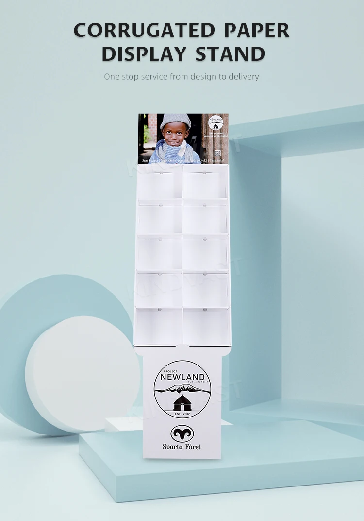 Custom Retail Cardboard Floor Pocket Cardboard Hat Display Stand - Buy ...