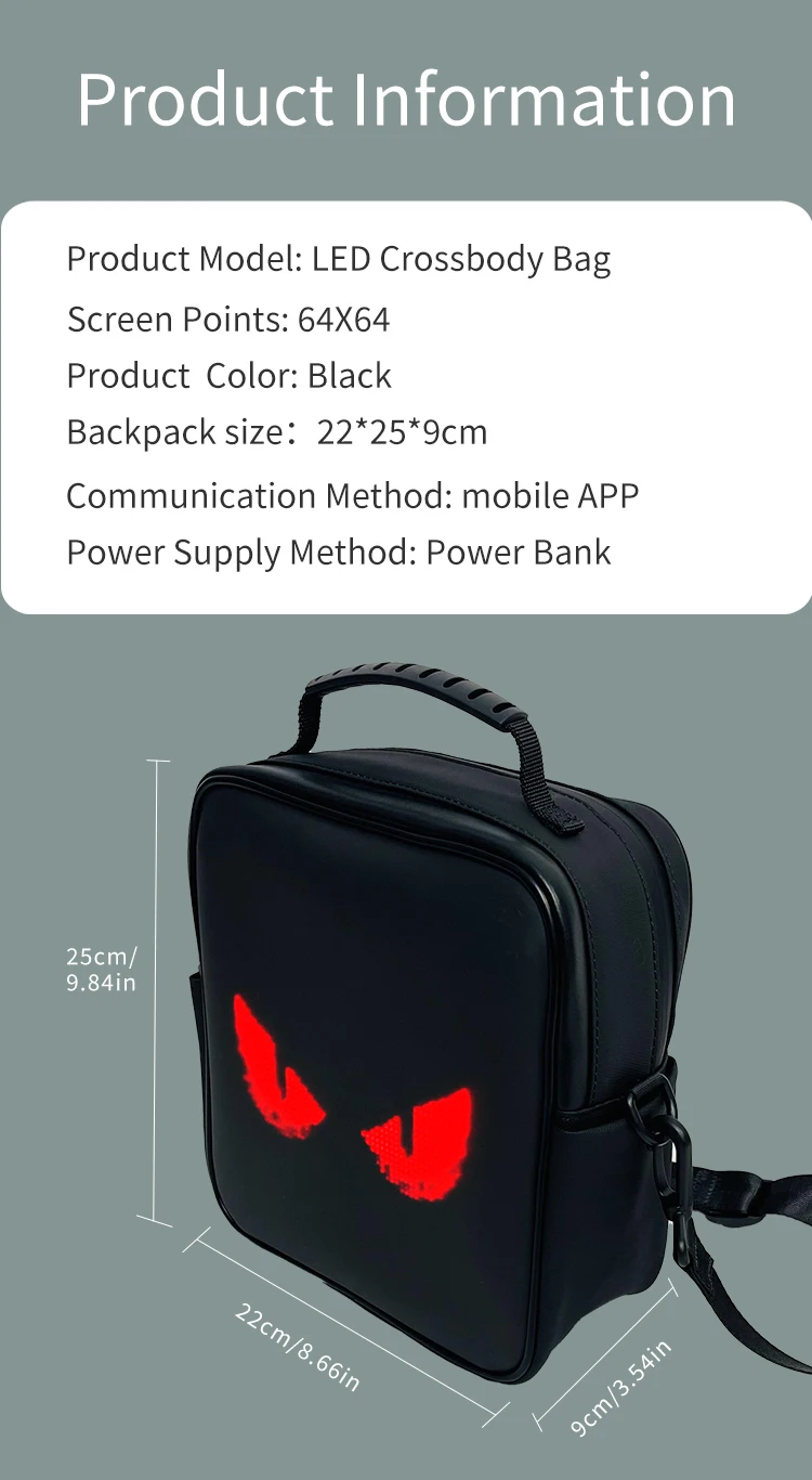 Iledshow High Resolution LED Display Bag - Fashion & Function