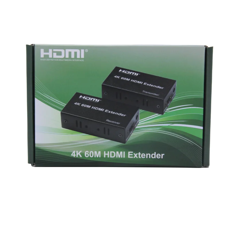 4K HDMI Extender Set with 60M Range Metal Adaptor Video Display ...