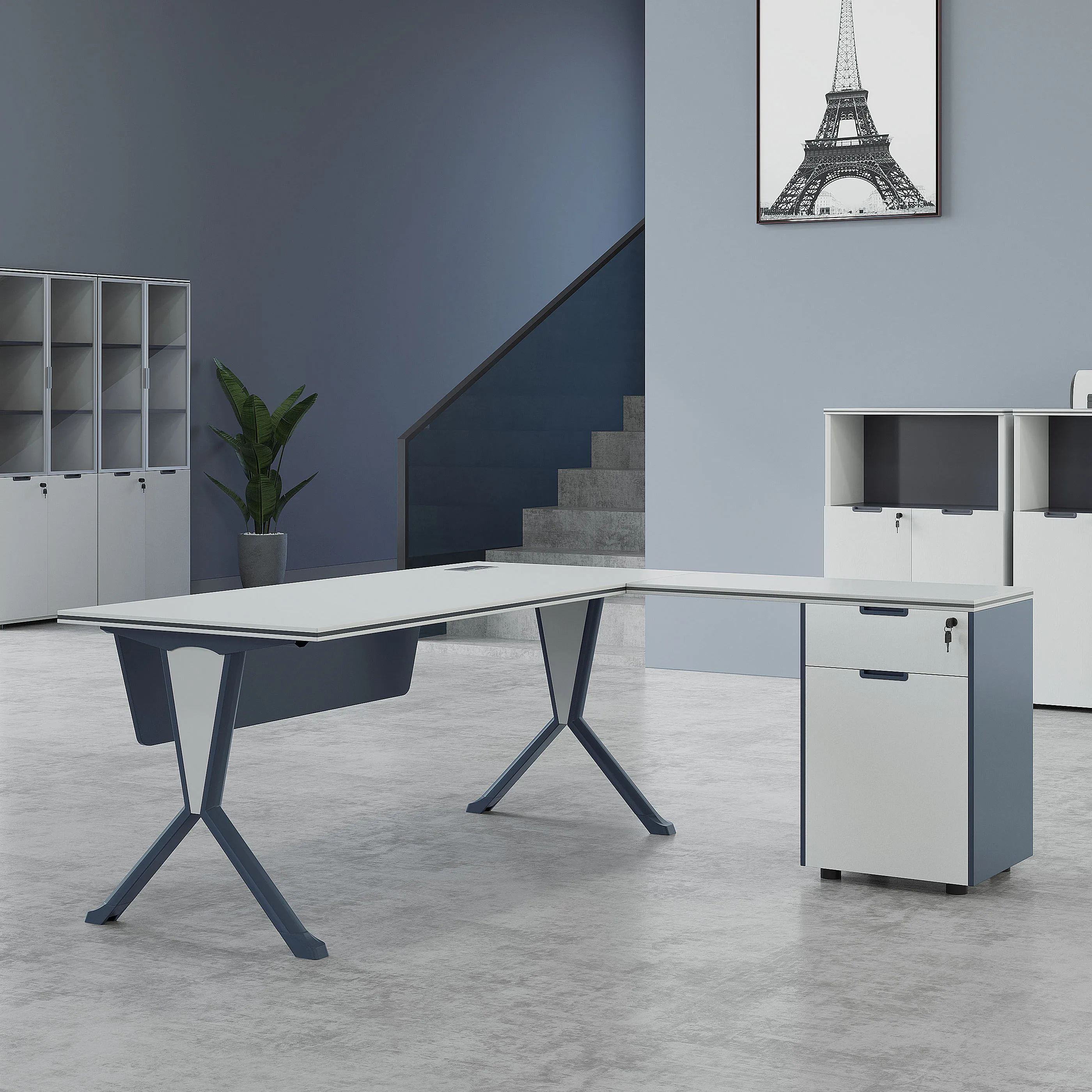 Luxury Staff Office Desk with Drawer Office Furniture Workstat Modular ...