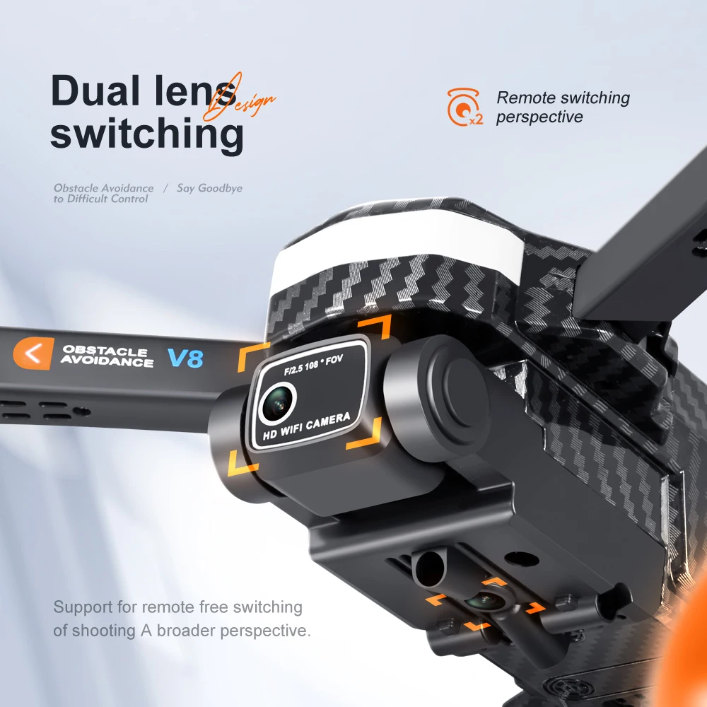 V8 Drone With Dual 4k Hd Camera Rc Dron Wifi Fpv Optical Flow ...