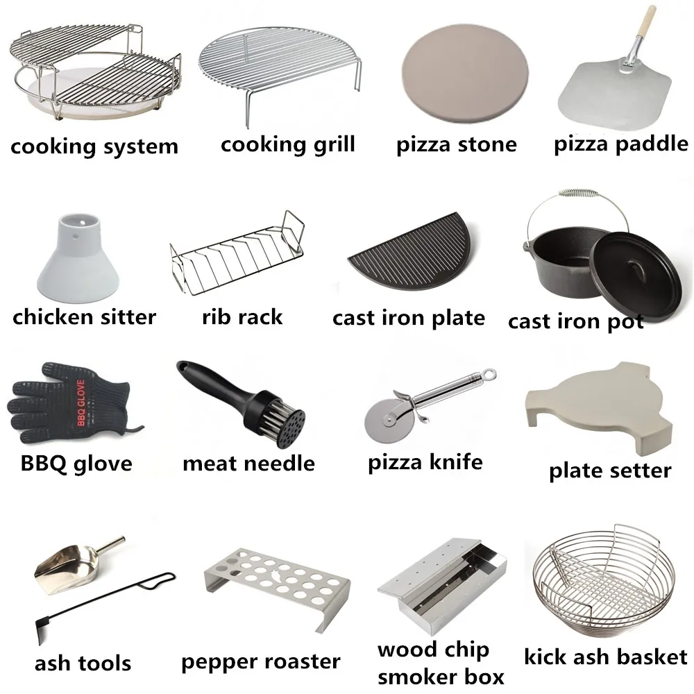 TOPQ 21-Inch Kamado BBQ Grill - Premium Charcoal Grill with Stainless ...