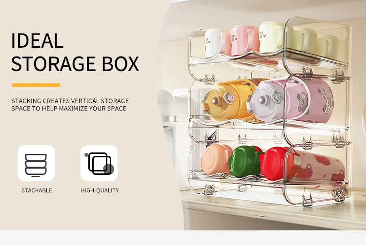 Multilayer Stackable Drink Organizer For Refrigerator Water Bottle Rack ...