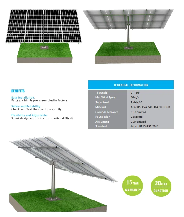 Single Pole Pile Ground Stand System Adjustable Solar Mounting ...