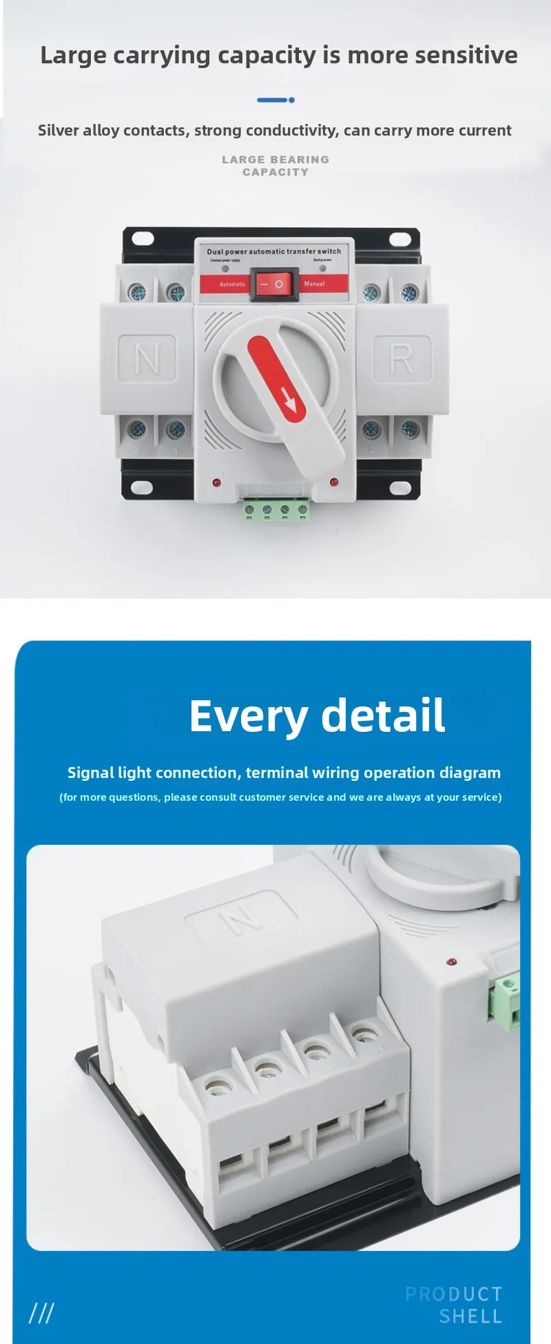 Electrical Safety Solution: 2P4P 63A & 125A Automatic Transfer Switch ...
