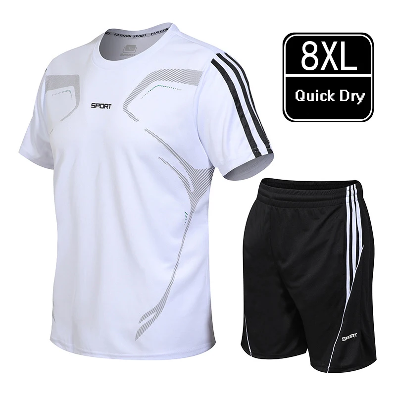 2024 New Arrival Men's Sports Set Plus-size Summer Quick-dry Breathable ...
