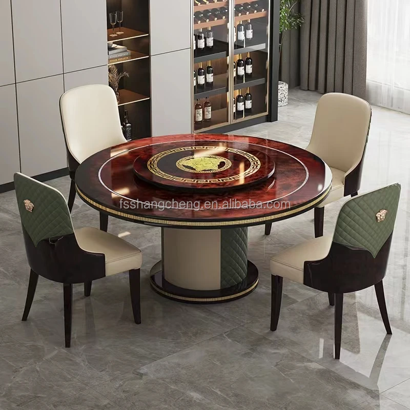 Luxury Solid Wood Dining Table Custom Round Dining Table Post-modern ...