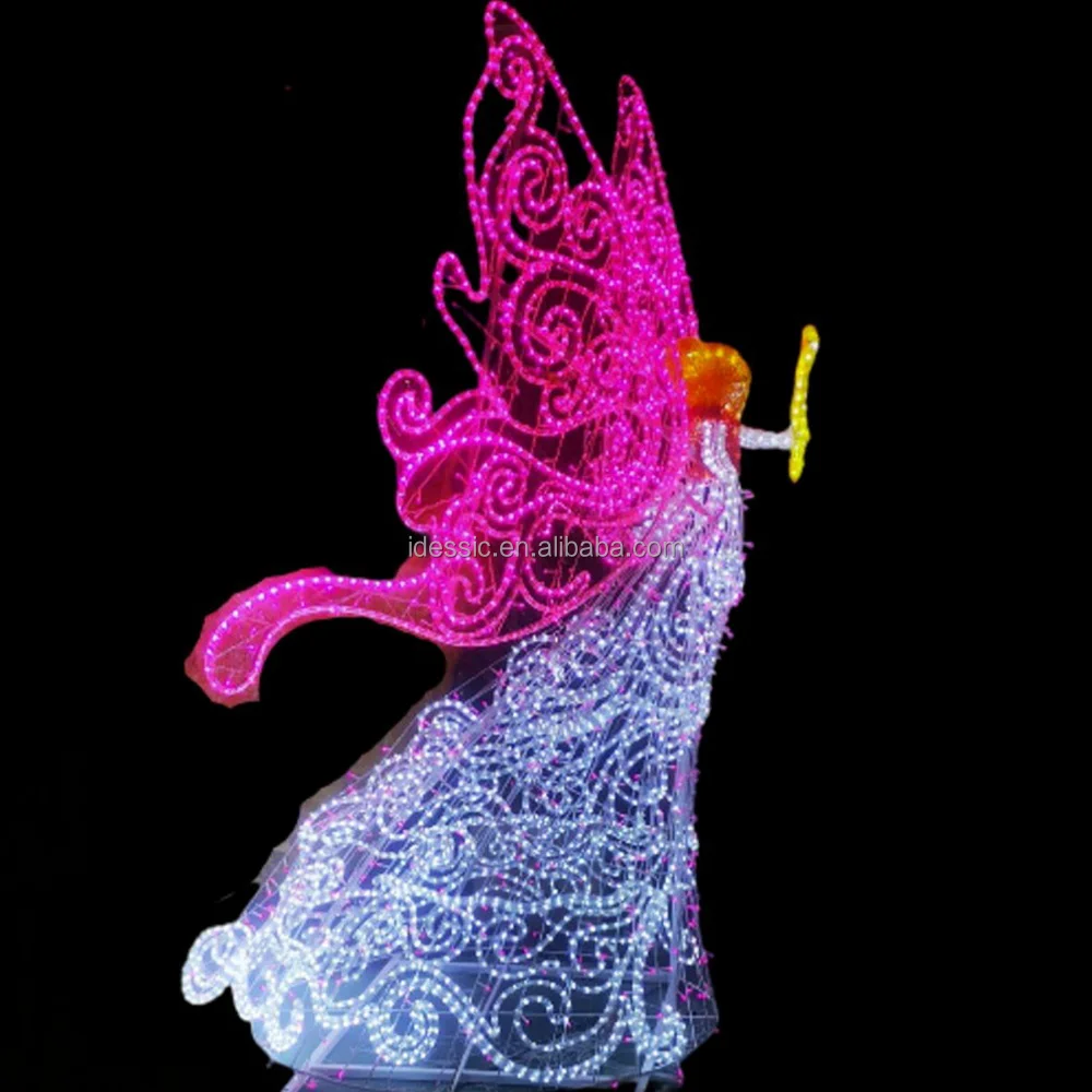 Outdoor 3D Lighted Exterior Angel Christmas Decoration