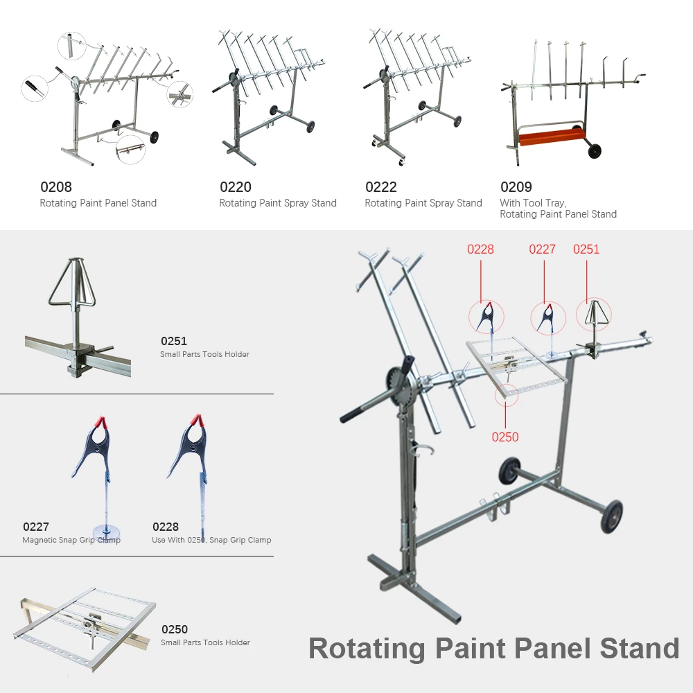 Adjustable Poratble Large Rotating Paint Panel Stand Auto Body Paint ...