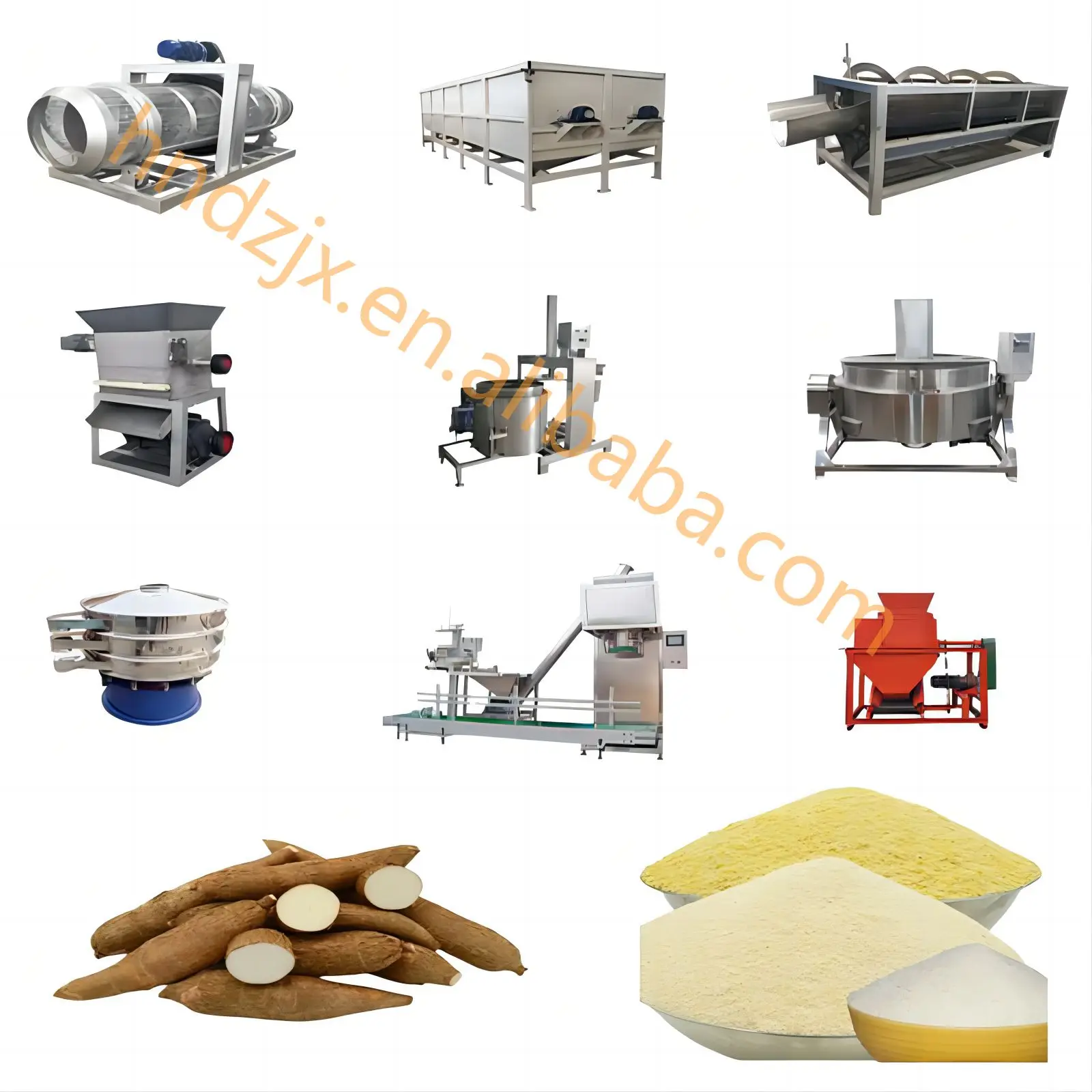 DZJX Best Price Complete Garri Processing Machine for Commercial Cassava Gari Processing Machine ...