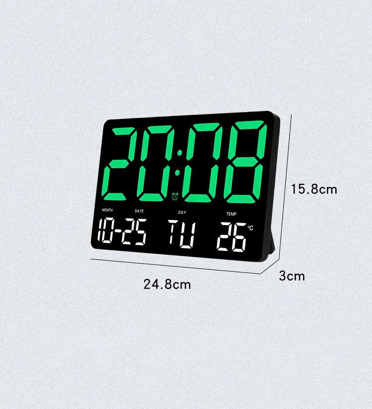 Large Digital Wall Clock with Big LED Screen Display Temperature for ...