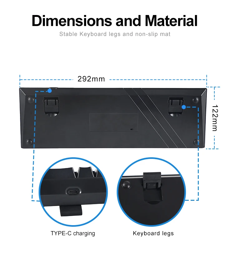 Custom Tkl Mechanical Rgb Gaming Keyboard Wired 84 Keys Blue/red Switch ...