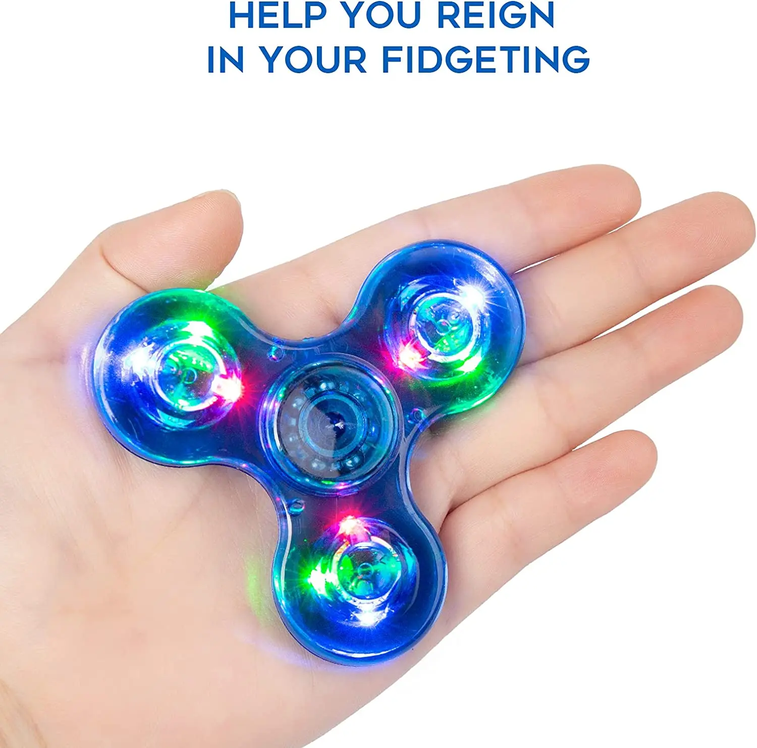 Luminous Led Finger Fingertip Decompression Spinner Toy Transparent ...