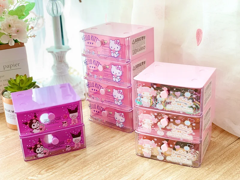 Kawaii Cinnamoroll My Melody Anime Storage Box Cartoon Desktop Jewelry ...