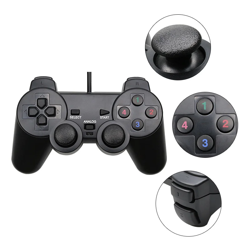 USB Wired Game Controller - Bilgisayar Joystick for PC