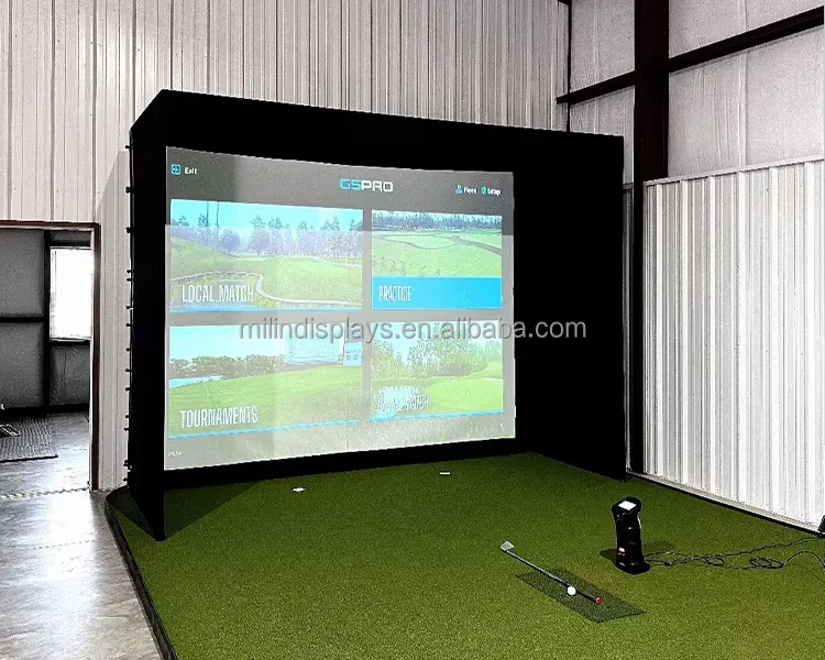 Golf Simulator With Golf Simulator Screen Interactive Projection ...