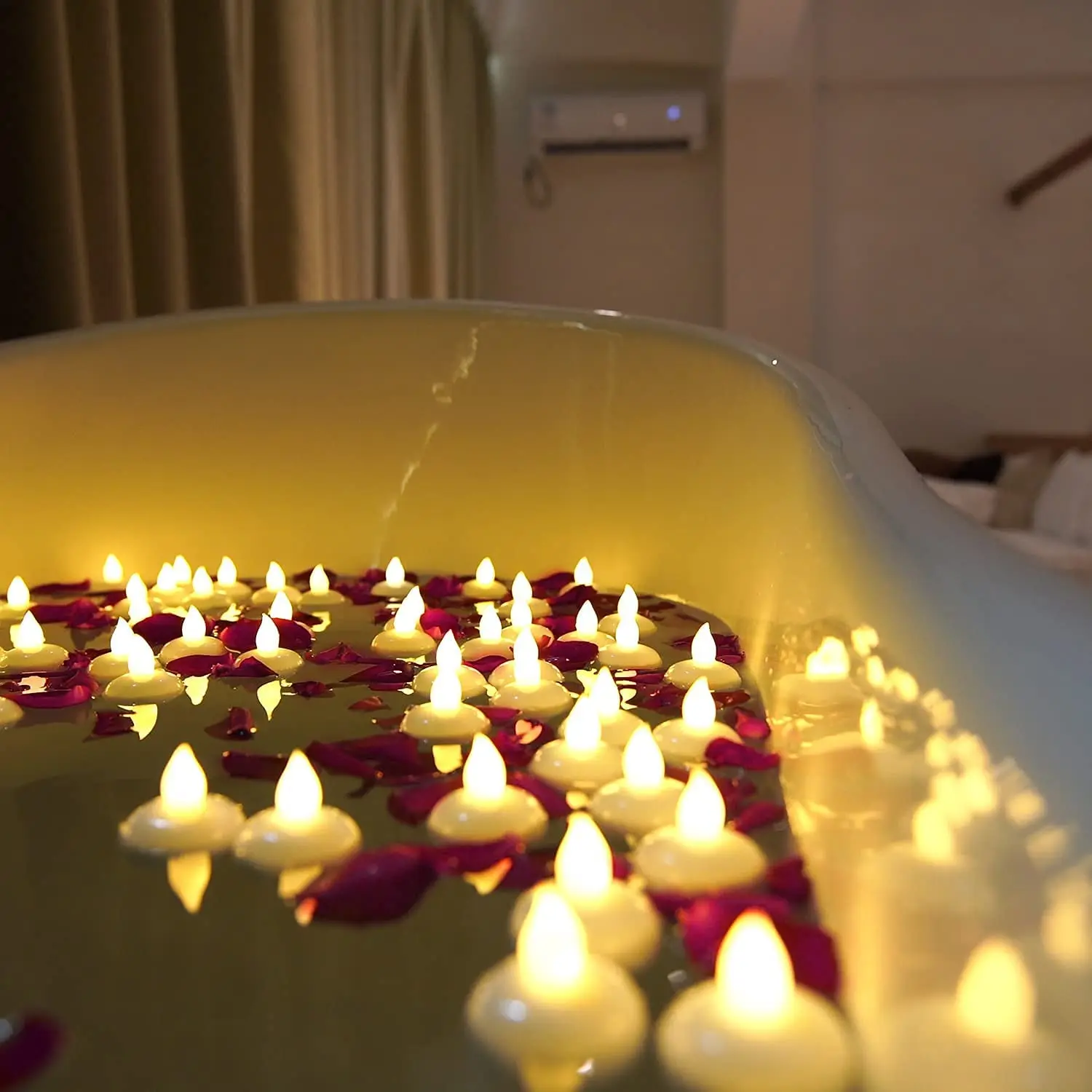 Waterproof Battery Operated Flickering Flameless Led Floating Tea ...