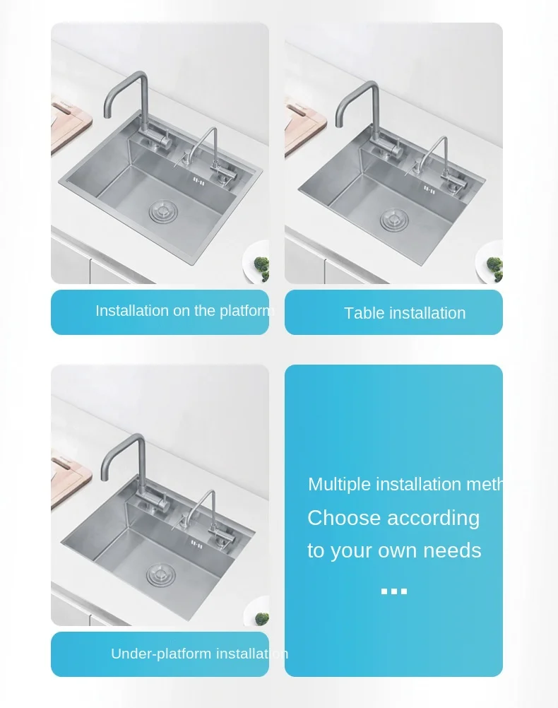 Nano Black Large Single Bowl Bar Sink Hidden Kitchen Sink 304 Stainless ...