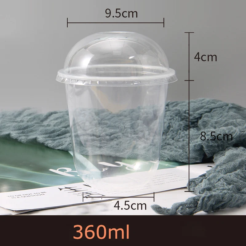 U-Shaped Disposable Clear Plastic Fat Fat Milk Tea Cup Dessert Mousse ...