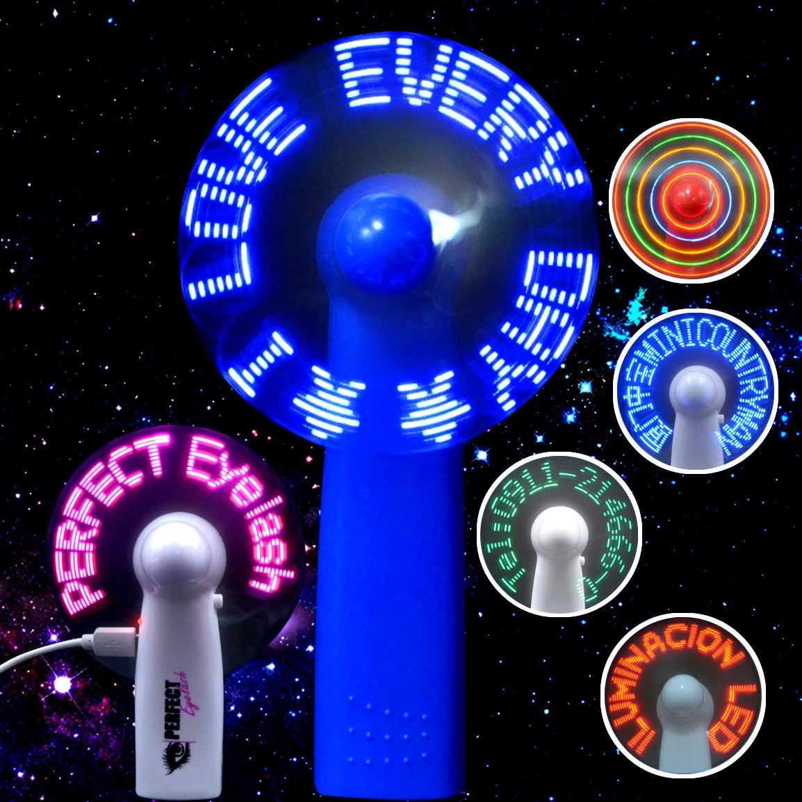 Alibaba.com: Custom Message Mini Handheld Fan, Electric LED Light ...