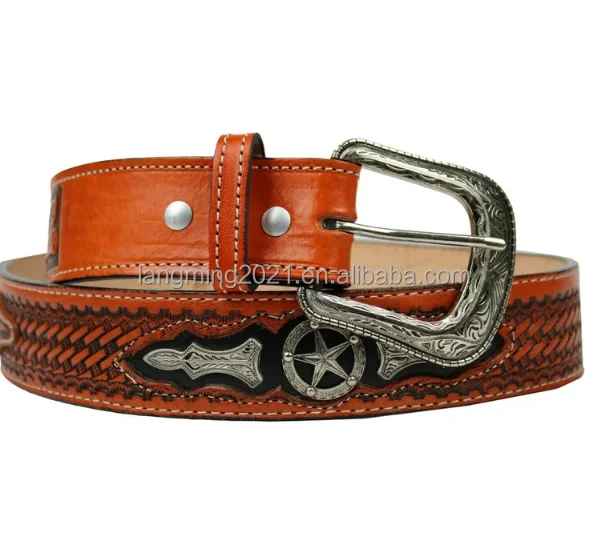 Hand Tooled Western OX / Star Genuine Leather Belt| Alibaba.com