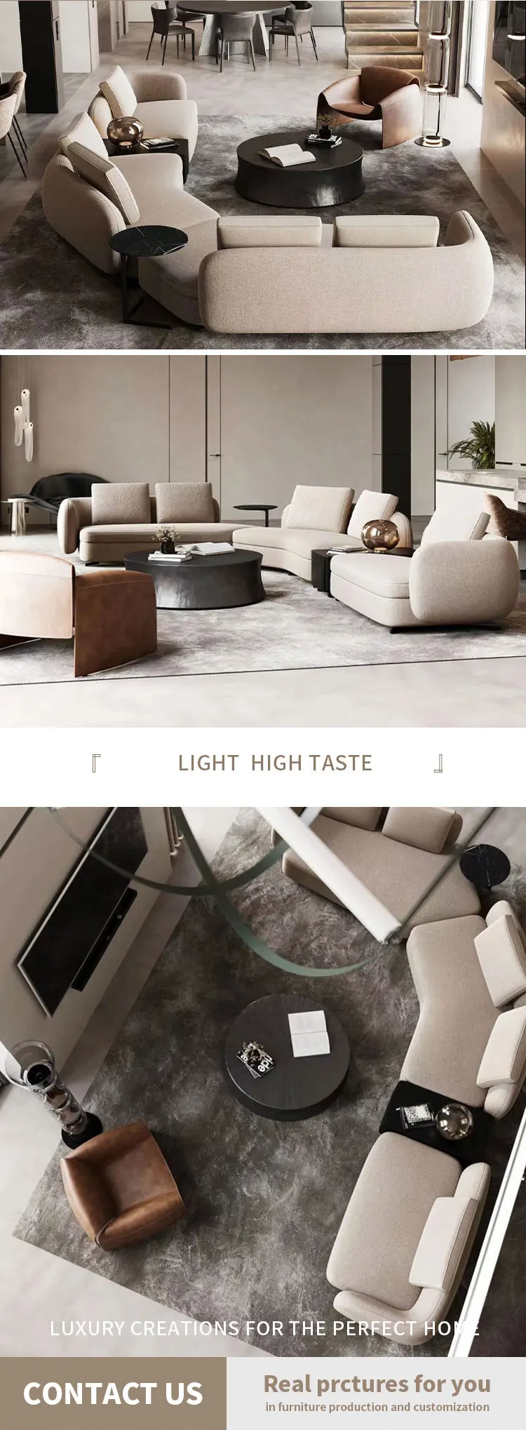 Contempo Luxury Set Home Seats Corner 7 Seater L Shape Modern Fabric ...