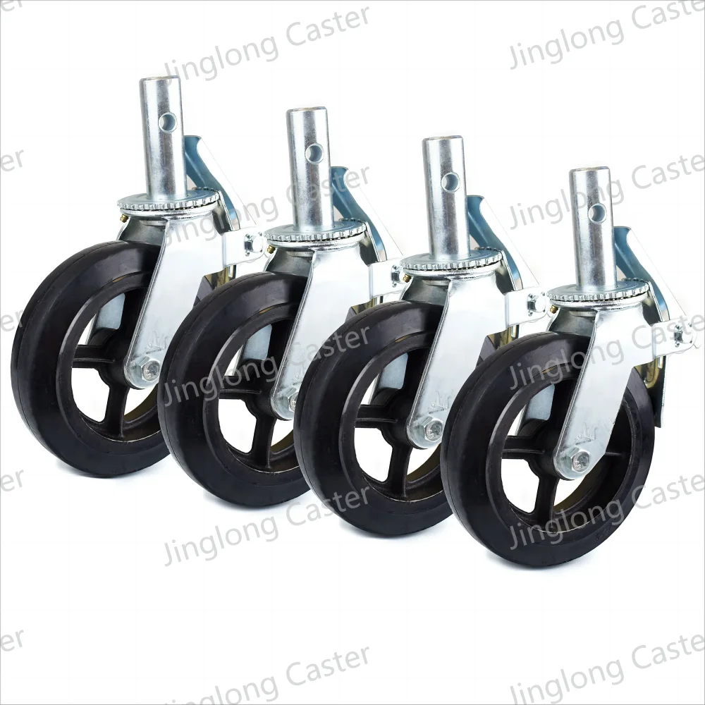 Scaffolding Casters 8 In Cast-iron/rubber Scaffold Caster Wheels Set Of ...