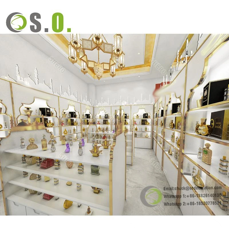 Perfume Retail Store Display Showcase Wall Shelf Interior Decoration ...