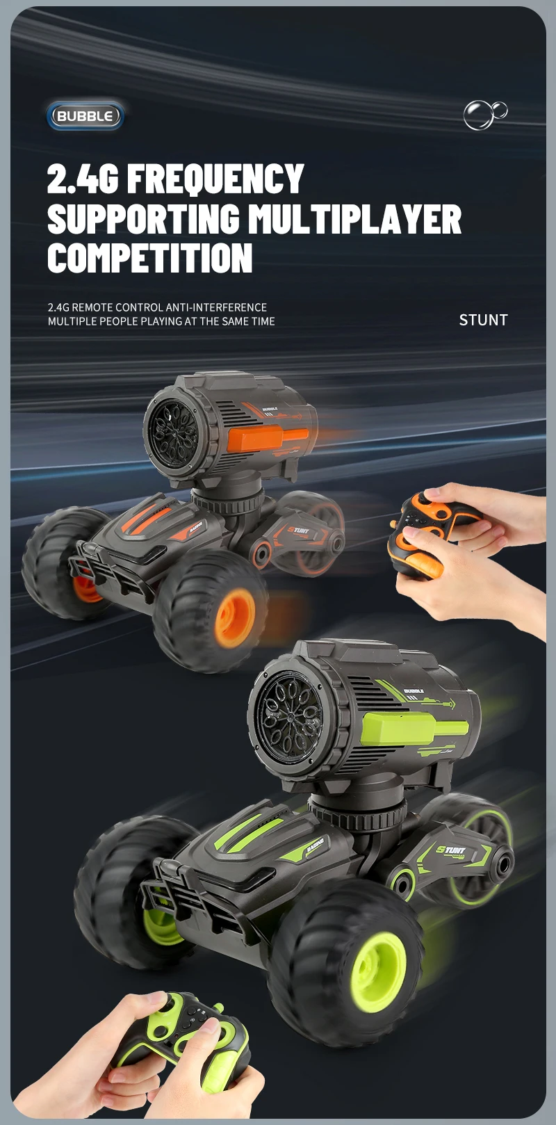 2.4G Remote Control Bubble Stunt RC Car - Fun for All Ages