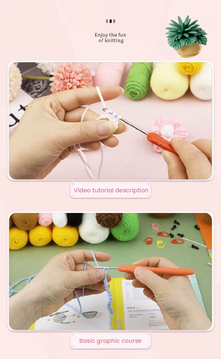 Mini Crochet Starter Kit Handmade Diy Crochet Baby Born Kit For ...