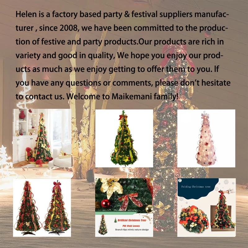 Helen New Fashionable Pre Lit Pre Decorated Christmas Tree Pop Up ...