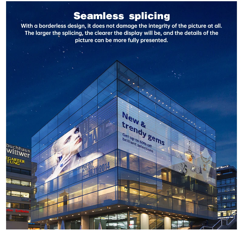 Indoor Transparent LED Display Wall - Customizable Advertising