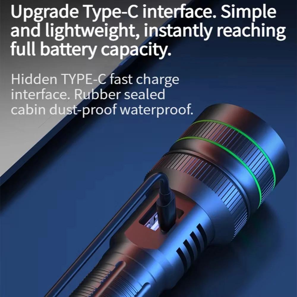 1500m Long Range Digital Power Display Rechargeable LED Torches