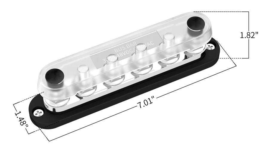 6 Way Distribution Block Terminal Bus Bar Stud Heavy Duty Bus Bar 300a ...