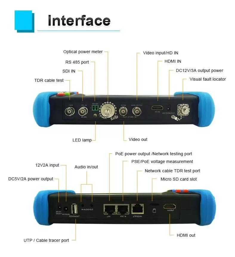 Full Features Cctv Camera Tester 7-inch Touch Screen Monitor Cctv ...