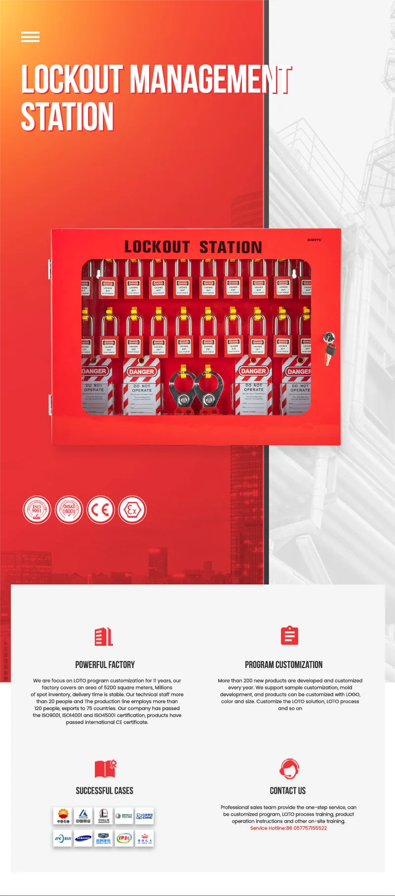 Wall-mounted Steel Transparent And Visible Lockout Station With 30 ...