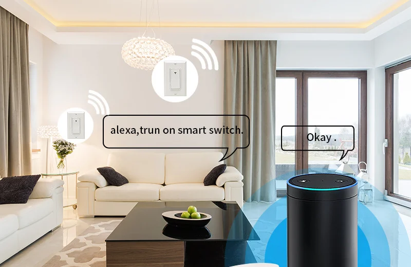 Smart Wifi Light Switches,Wireless Switch With Alexa Remote/voice ...