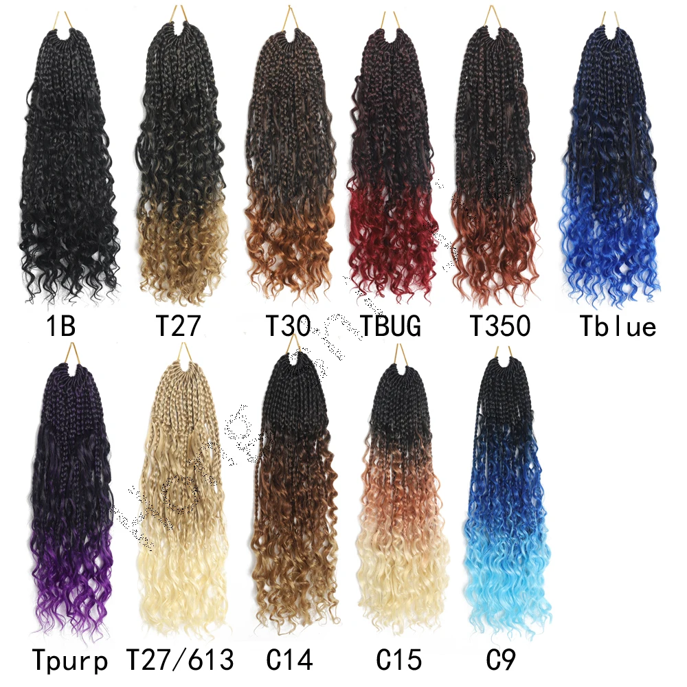 Wholesale Goddess Locs Messy Crochet Bohemian Hair Box Braids With ...